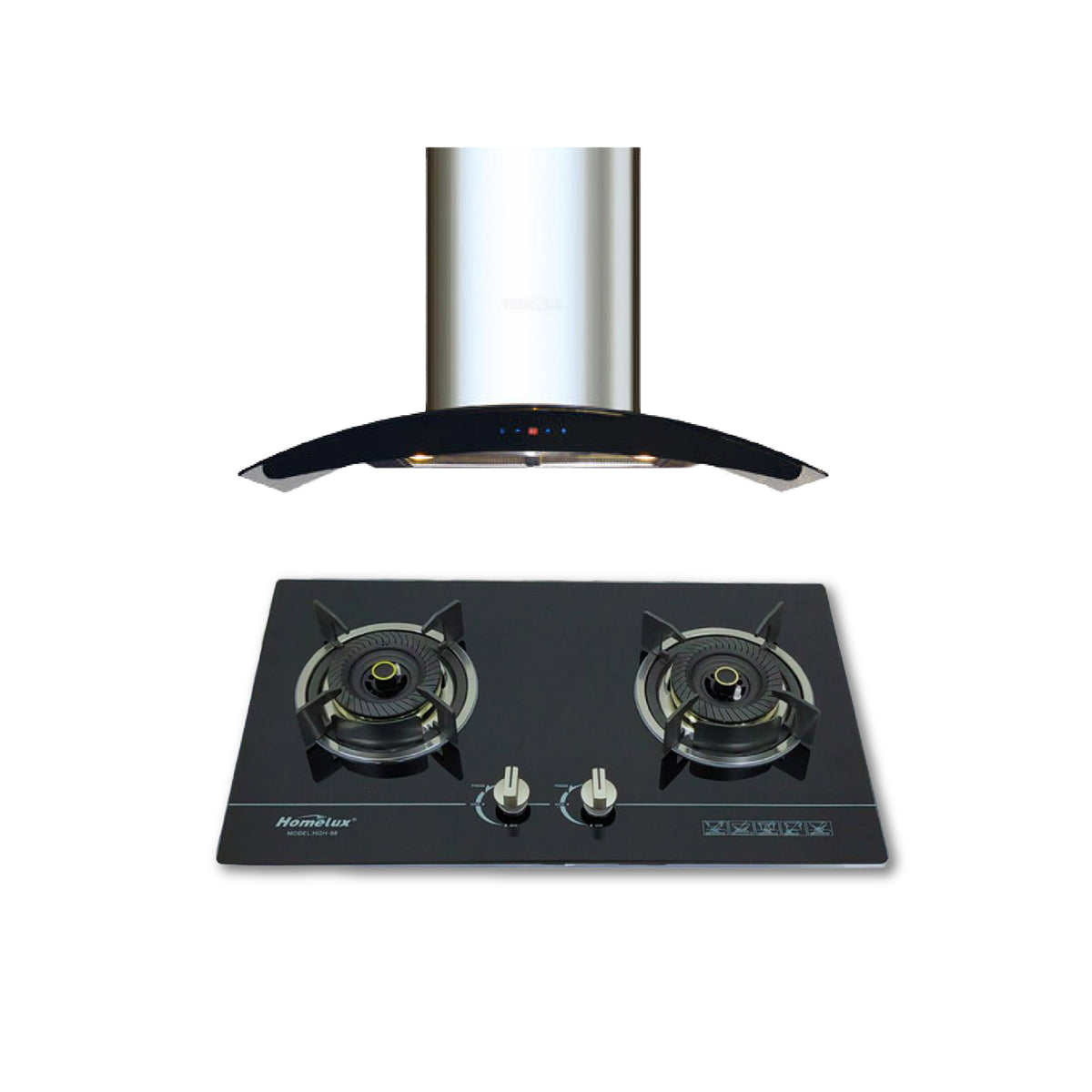 Hood Tuscani HD-635D + Built In Hobs Gas Stove homelux HGH-88 — AlatDapur