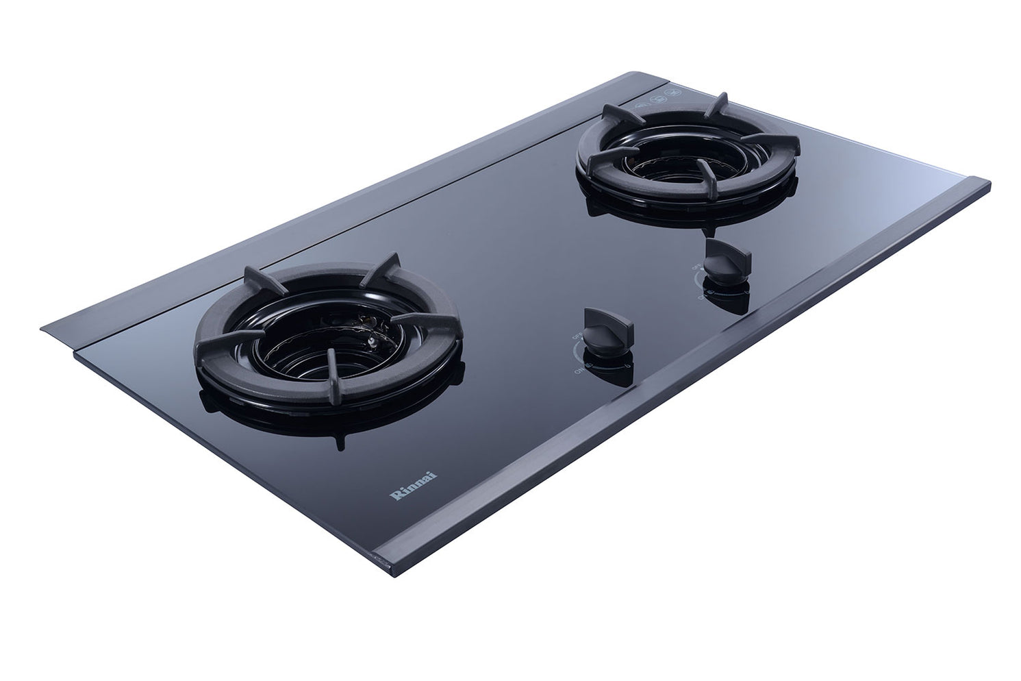 2 Inner Burner Gas Hob Built-In (Glass) Rinnai RB-2CGS — AlatDapur